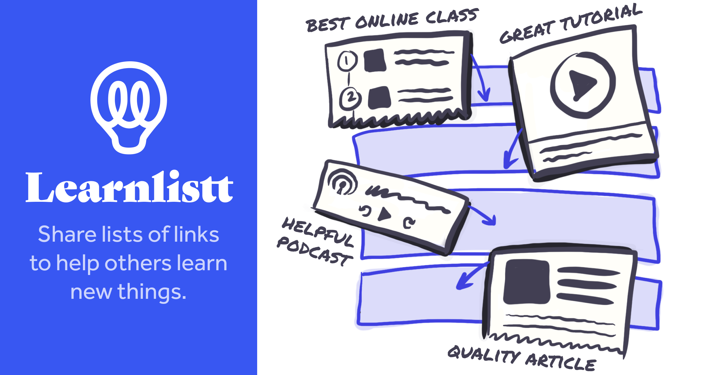 Learnlistt – Curated lists of links to learn new things.